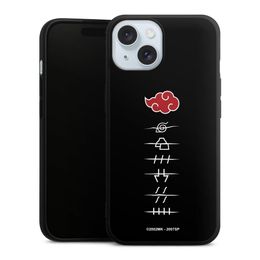 DeinDesign iPhone 15 Handy Premium Silikon H&uuml;lle Handyh&uuml;lle schwarz Case Naruto Shippuden Official Licensed Product Akatsuki Silikon Premium Case