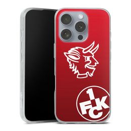 DeinDesign iPhone 16 Pro Handy Silikon H&uuml;lle Case transparent Handyh&uuml;lle Devil Official Licensed Product 1. Fc Kaiserslautern Silikon Case