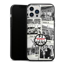 DeinDesign iPhone 13 Pro Max Handy Silikon H&uuml;lle Case schwarz Handyh&uuml;lle Retro Official Licensed Product Eintracht Frankfurt