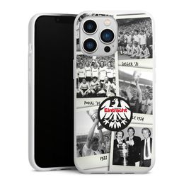 DeinDesign iPhone 13 Pro Handy Silikon H&uuml;lle Case wei&szlig; Handyh&uuml;lle Retro Official Licensed Product Eintracht Frankfurt Silikon Case