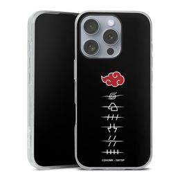 DeinDesign iPhone 16 Pro Handy Silikon H&uuml;lle Case transparent Handyh&uuml;lle Naruto Shippuden Official Licensed Product Akatsuki Silikon Case