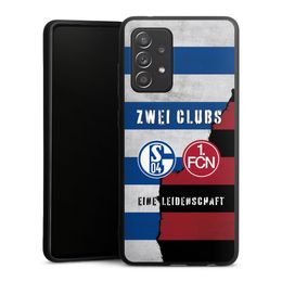 DeinDesign Galaxy A52s 5G Handy Premium Silikon H&uuml;lle Handyh&uuml;lle schwarz Case Friendship 1. Fc N&uuml;rnberg Fc Schalke 04 Silikon Premium Case