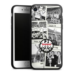 DeinDesign iPhone SE (2022) Handy Premium Silikon H&uuml;lle Handyh&uuml;lle schwarz Case Retro Eintracht Frankfurt Official Licensed Product Silikon Premium Case