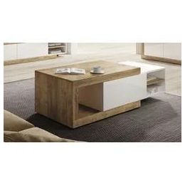 Couchtisch Inosign "Sintra" Tische Gr. B/H/T: 153,5cm x 44cm x 60cm, braun (samdal oak/weiss hochglanz + samdal oak oak/weiss) Breite 140 cm