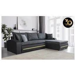 Ecksofa Collection AB "Wind L-Form" Sofas Gr. B/H/T: 285cm x 85cm x 176cm, Kunstleder-Struktur, Recamiere beidseitig montierbar, schwarz-weiß (schwarz-weiß/schwarz) inkl. Schlaffunktion und Bettkasten, frei im Raum stellbar Bestseller