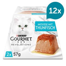 Gourmet Revelations Mousse in Sauce mit Thunfisch Katzen-Nassfutter ohne k&uuml;nstliche Zusatzstoffe 12x2x57g
