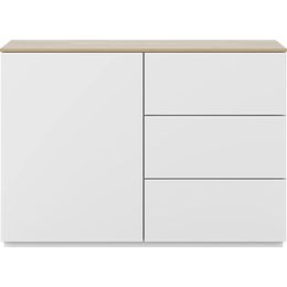 Sideboard TemaHome "Join" Sideboards Gr. B/H/T: 120cm x 84cm x 50cm, 3 St., weiß (weiss/eichefurnier) Kommode mit viel Stauraum, Breite 120 cm