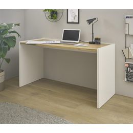 Schreibtisch Inosign "CiTY/GiRON" Tische Gr. B/H/T: 138 cm x 76,2 cm x 60 cm, weiß (weiß, eiche wotan dekor, weiß, dekor) moderner Computertisch, wohnliches Home Office, Breite 80 oder 143 cm