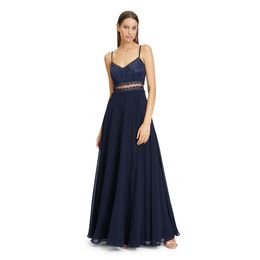 Abendkleid Vera Mont "Vera Mont mit Spitze" Gr. 32, Normalgrößen, blau (night sky) Damen Kleider Dekoelemente