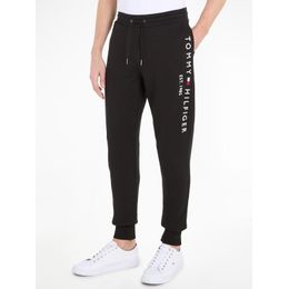 Sweathose Tommy Hilfiger "BASIC BRANDED SWEATPANTS" Gr. L, N-Gr, schwarz Herren Hosen mit großem Tommy Hilfiger Schriftzug