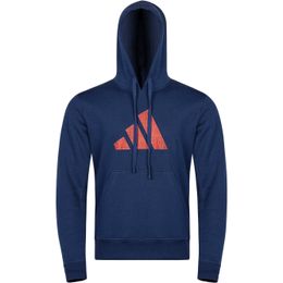 Hoodie adidas Performance "Perfo Script Graphic Hoody" Sweatshirts Gr. L, blau Herren