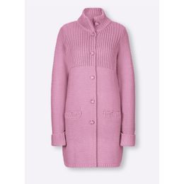 Heine Witt Damen Strickjacke mit Stehkragen, altrosa, Gr&ouml;&szlig;e 36