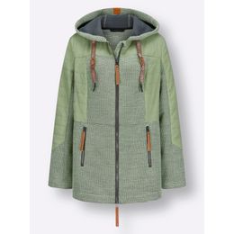 WITT Damen &Uuml;bergangsjacke im Mix aus Fleece und Stepp, eucalyptus, Gr&ouml;&szlig;e 36
