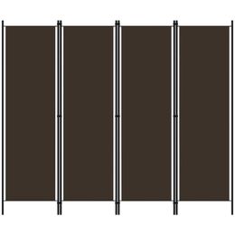 vidaXL - 4-tlg. Raumteiler Braun 200x180 cm