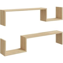 vidaXL - Wandregale 2 Stk. Sonoma-Eiche 100x15x20 cm Holzwerkstoff