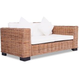 2-Sitzer-Sofa Natürliches Rattan vidaXL