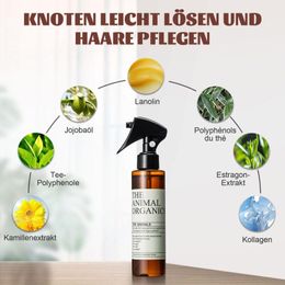 Homemiyn - Fellpflege Spray 150 ml Fellpflege Hund Katze Fellharmonie Pflegespray Fellspray Verfilzung und Knoten Entfernen Tee-Polyphenolen Jojobaöl