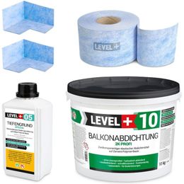 Level+ - level+ DichtSet 10kg Balkonabdichtung 2K Badabdichtung, Dusche, Terrasse SET27