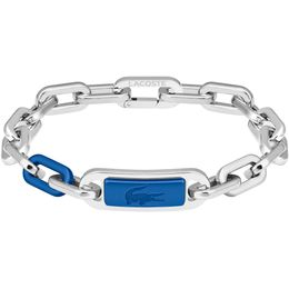 Armkette Lacoste "CREW, 2040368, 2040370" Armbänder Gr. Edelstahl-Aluminium, blau (edelstahlfarben-blau) Herren