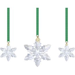 Dekohänger Swarovski "Multipack Annual Edition Festive Ornament Set 2024, 5674317, 5674401" Gr. T: 14,35cm, champagner-goldfarben-rot-kristallweiß Swarovski Kristall