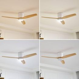 LUCANDE LED-Deckenventilator Faipari, weiß, DC, leise, 132cm