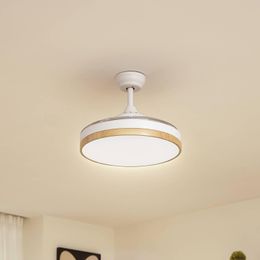 LINDBY LED-Deckenventilator Oras, weiß, DC, leise, Ø 107 cm