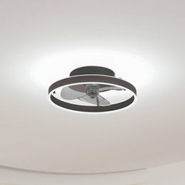 LINDBY LED-Deckenventilator Momitu, schwarz, leise, Ø 14 cm