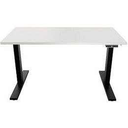 Bisley E-WonderTech elektrisch höhenverstellbarer Schreibtisch weiß rechteckig, T-Fuß-Gestell schwarz 120,0 x 60,0 cm