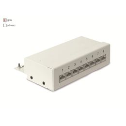 RED4POWER CAT.5e Patchpanel R4-N107G, 8-fach, grau