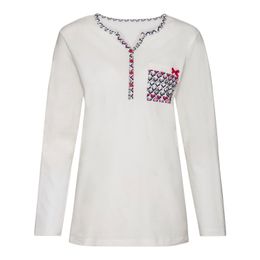 w&auml;schepur w&auml;schepur Damen Schlafanzug mit Gummizug an den Beinabschl&uuml;ssen, wei&szlig;-bedruckt, Gr&ouml;&szlig;e 36/38