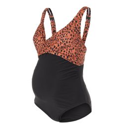 MAMALICIOUS Umstand Badeanzug 'New Mynthe' Damen Gr&ouml;&szlig;e XXL orange / schwarz