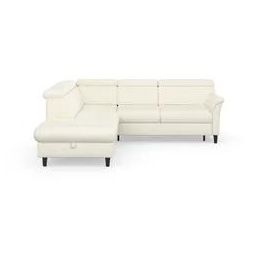 Sit & More Ecksofa SIT & MORE "Marano L-Form" Sofas Gr. B/T: 252cm x 216cm, Soft clean, Ottomane links, mit Bettfunktion-mit Stauraum-inklusive Kopfteilverstellung-Fußfarbe: matt schwarz, beige (creme) inklusive Kopfteilverstellung, wahlweise mit Bettfunktion, Bettkasten