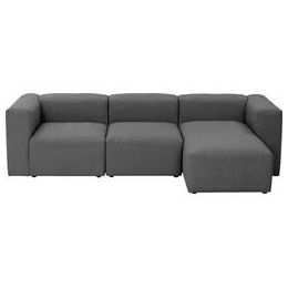 Ecksofa Max Winzer "Lena" Sofas Gr. B/H/T: 275 cm x 73 cm x 160 cm, Flachgewebe 20005, grau (anthrazit) Sofa-Set 02 aus 3 Sitz-Elementen, individuell kombinierbar