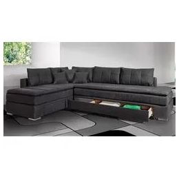 Ecksofa Inosign "Night & Day L-Form" Sofas Gr. B/H/T: 304cm x 98cm x 223cm, Struktur grob, schwarz mit Dauer-Schlaffunktion