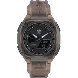 Chronograph adidas originals "CITY TECH ONE, AOST230592I" Armbanduhren grau (braun-transparent) Herren Armbanduhr, Quarzuhr, Herrenuhr, analog, digital