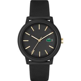 Quarzuhr Lacoste "Lacoste.12.12, 2011233" Armbanduhren schwarz Herren Armbanduhr, Herrenuhr, Mineralglas, Silikonarmband