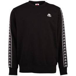 Sweater Kappa Gr. S (44/46), schwarz (caviar) Herren Sweatshirts mit hochwertigem Jacquard Logoband an den Ärmeln