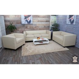 MCW 3-2-1 Couchgarnitur Lille ~ Leder, creme
