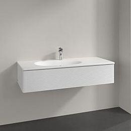 Villeroy & Boch Villeroy und Boch Antao Waschtisch-Unterschrank L03100GF 118,8x25,6x49,3cm, mit Frontstruktur, glossy white lacquer, mit Beleuchtung