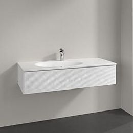 Villeroy & Boch Villeroy und Boch Antao Waschtisch-Unterschrank L03100MT 118,8x25,6x49,3cm, mit Frontstruktur, white matt lacquer, mit Beleuchtung