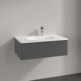 Villeroy & Boch Villeroy und Boch Antao Waschtisch-Unterschrank K01100GK 78,8x25,6x49,6cm, mit Frontstruktur, anthracite matt lacquer