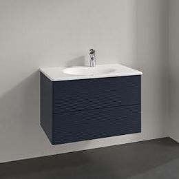 Villeroy & Boch Villeroy und Boch Antao Waschtisch-Unterschrank K04100HG 78,8x50,4x49,6cm, mit Frontstruktur, midnight blue matt lacquer