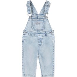 Latzjeans LEVI'S KIDS "SHORTALL" Gr. 12M (80), N-Gr, blau (now or never) Jungen Jeans UNISEX