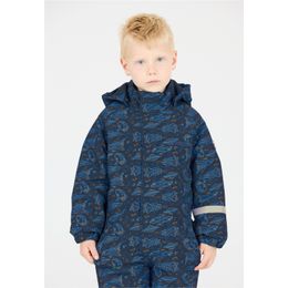 Schneeoverall ZIGZAG "Tower", Kinder, Gr. 104, blau (blau, dunkelblau), 100% Polyester, Casual, lang, Overalls, mit wasser- und winddichter TPU-Membran