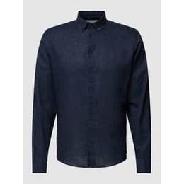 Casual Friday Regular Fit Leinenhemd mit Button-Down-Kragen Modell 'Anton'