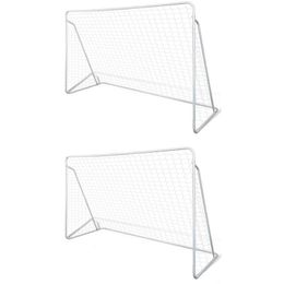 vidaXL - Fußball-Tornetze 2 Stück 240 x 90 x 150 cm Stahl 998844