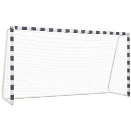 vidaXL - Fußballtor 300 x 160 x 90 cm Metall Schwarz und Weiß 454530