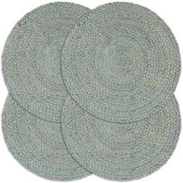 vidaXL - Tischsets 4 Stk. Olivgrün 38 cm Rund Jute