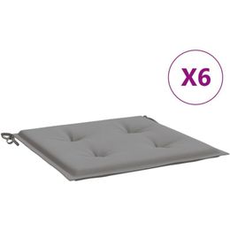 Gartenstuhl-Kissen 6 Stk. Grau 40x40x3 cm Oxford-Gewebe vidaXL