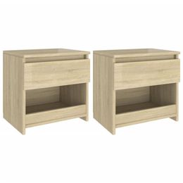 Nachttische 2 Stk. Sonoma-Eiche 40x30x39 cm Holzwerkstoff vidaXL